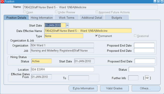 Positions on ESR background and structure - NHS England Digital