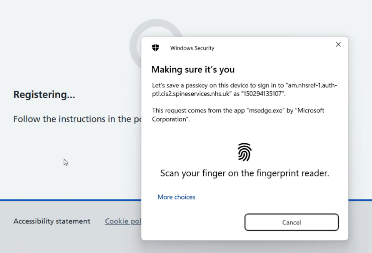 Register a Windows Hello device on your own profile - NHS England Digital