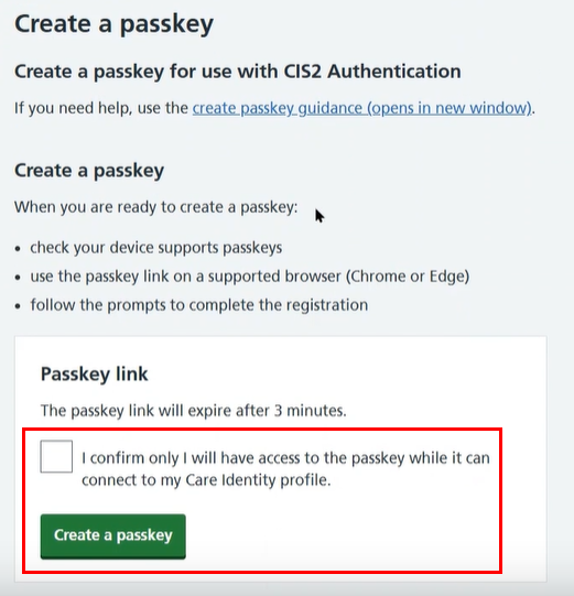 Create a passkey on your own profile - NHS England Digital