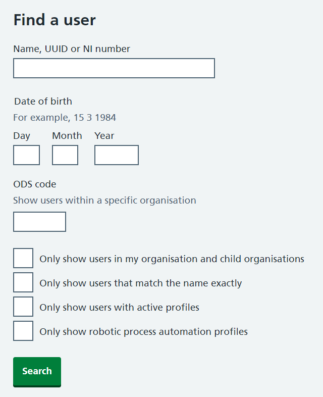 Find a user profile - NHS England Digital