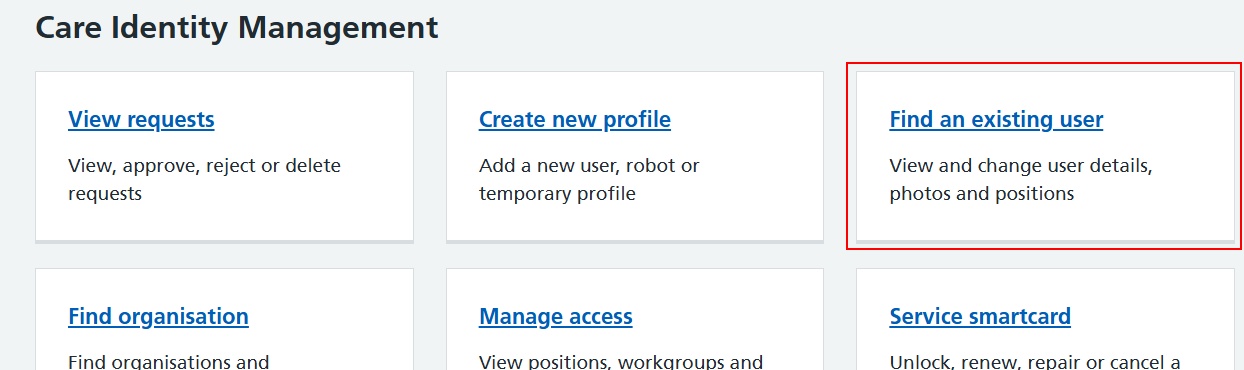 Find a user profile - NHS England Digital