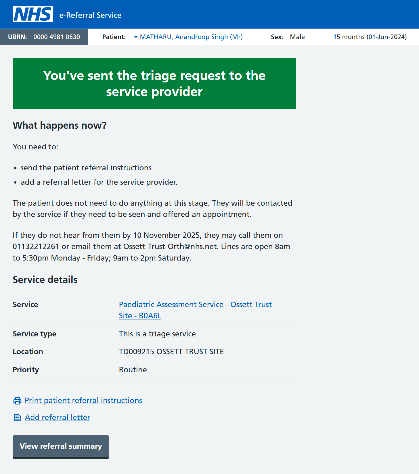 Arrange triage - NHS England Digital