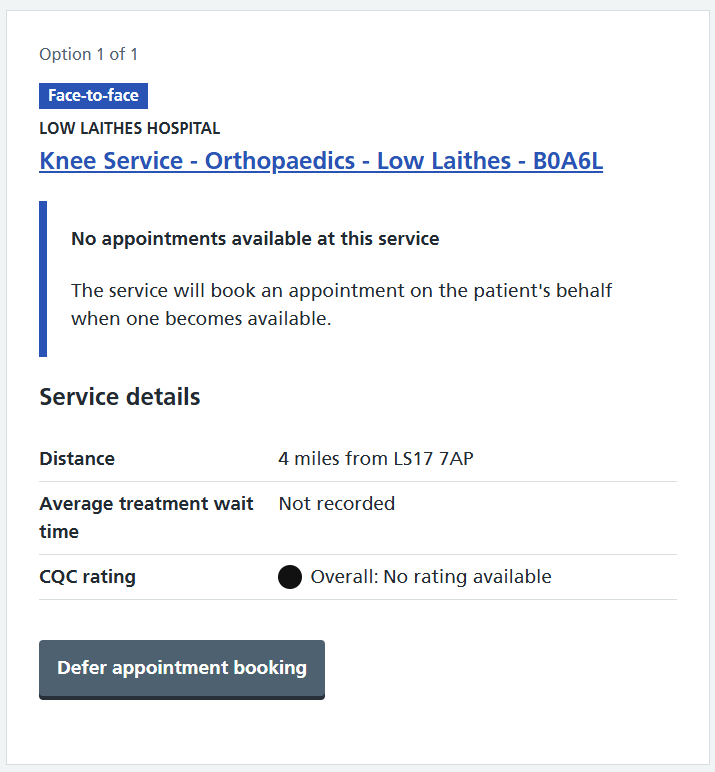 Appointment slot issues within the NHS e-Referral Service (managing and ...