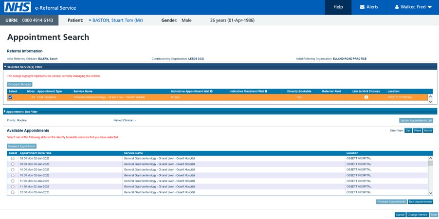 Ability to redirect booked accepted referrals – NHS e-Referral Service ...