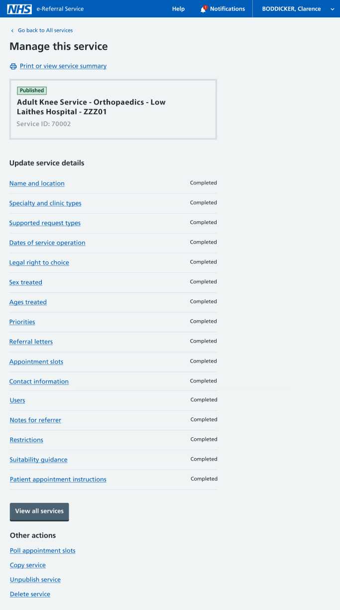 Layout change to NHS e-Referral Service screens - NHS England Digital