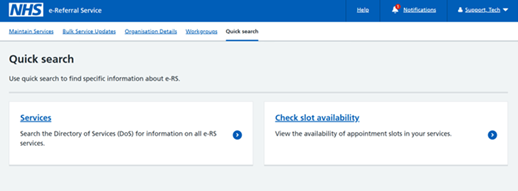 Layout change to NHS e-Referral Service screens - NHS England Digital
