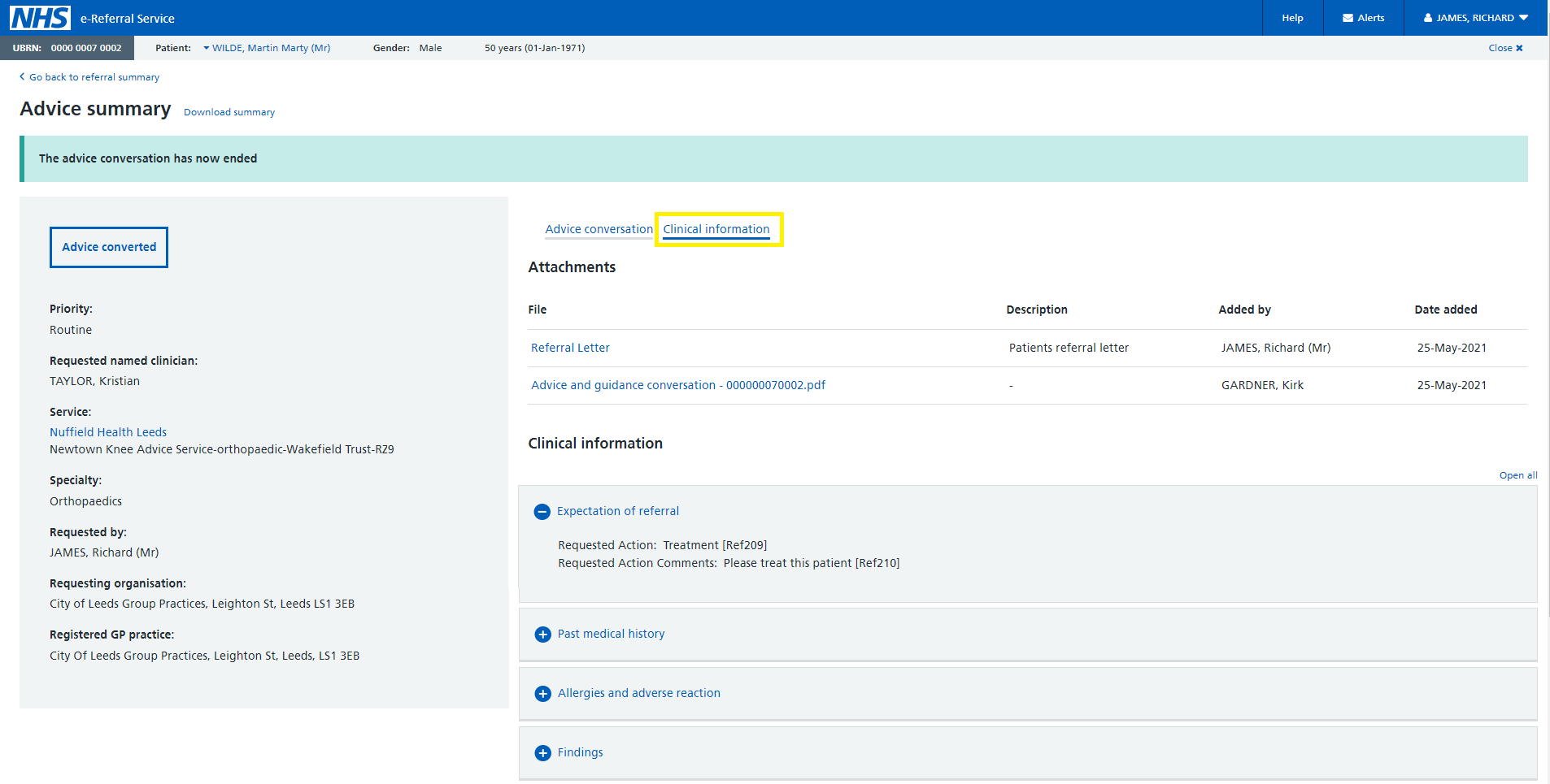 Phase 1 - new referral summary screen and formatting changes - NHS Digital