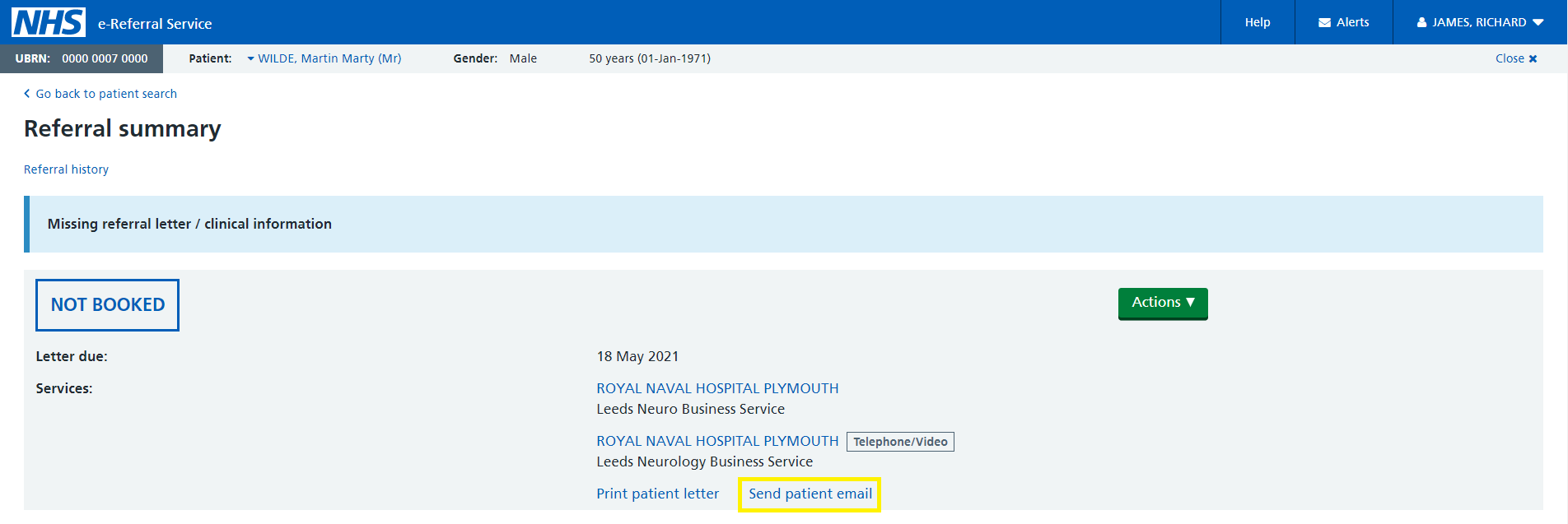 Phase 1 - new referral summary screen and formatting changes - NHS Digital