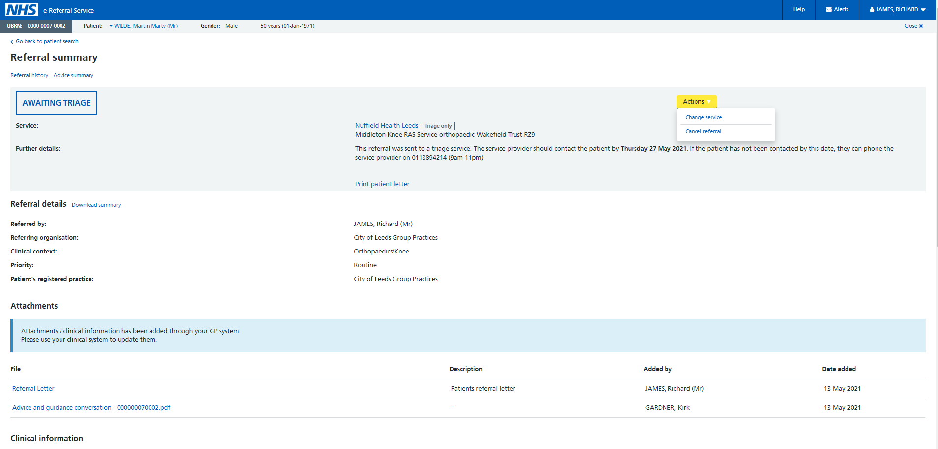Phase 1 - new referral summary screen and formatting changes - NHS Digital