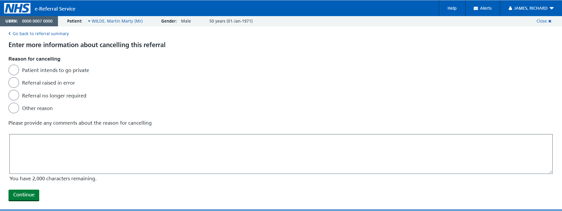 Phase 1 - new referral summary screen and formatting changes - NHS Digital